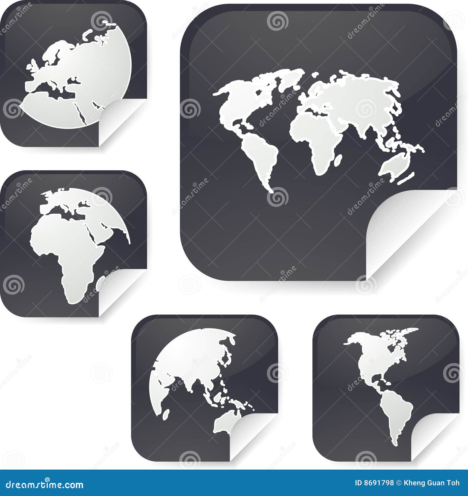 World Map Stickers Stock Photo | CartoonDealer.com #8691798