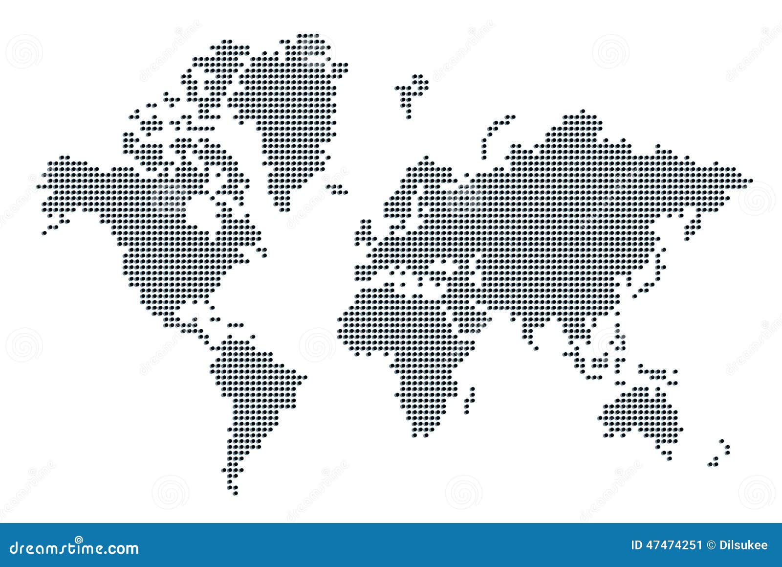 Round Black And White World Map