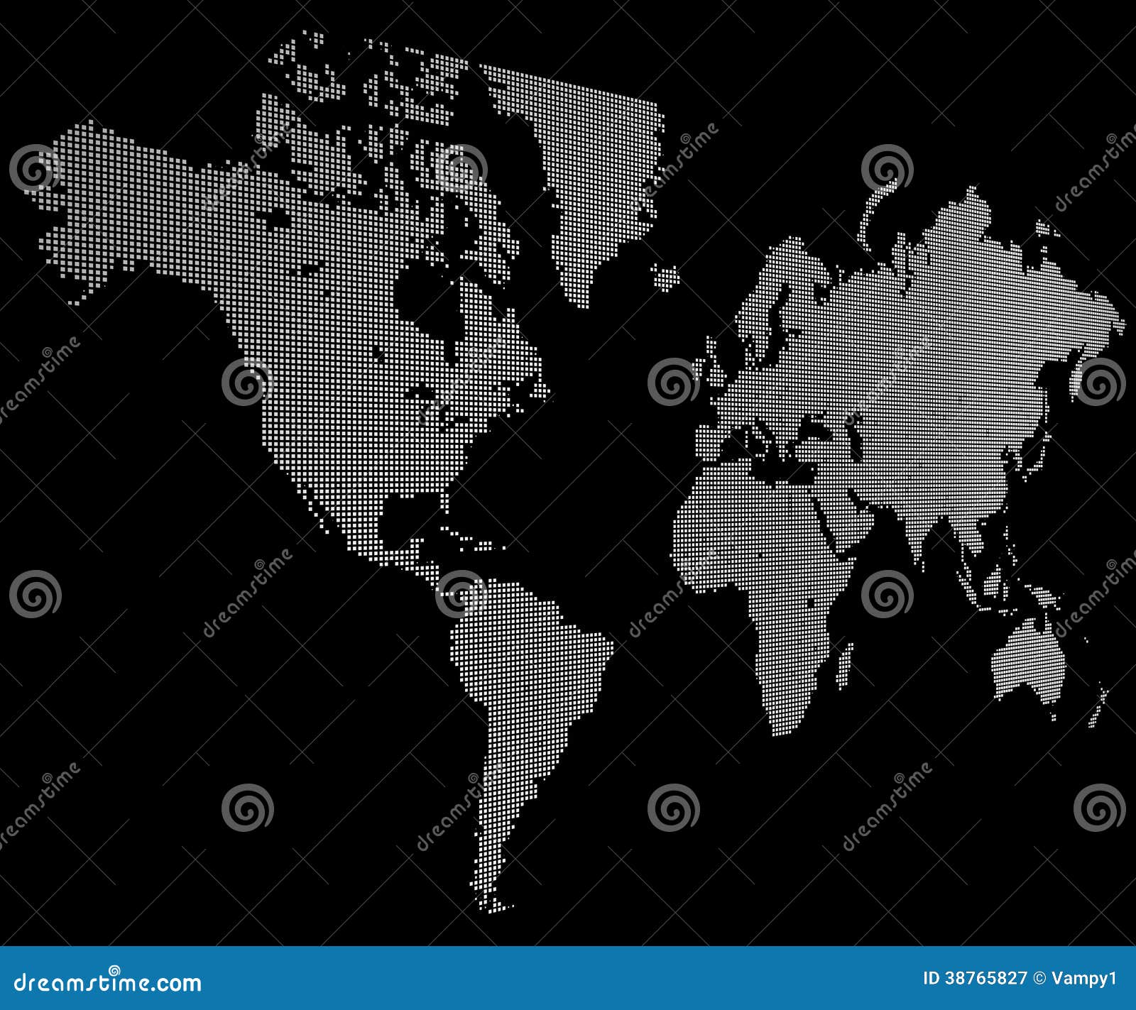 World Map, Stylized Squares Stock Illustration - Illustration of world ...
