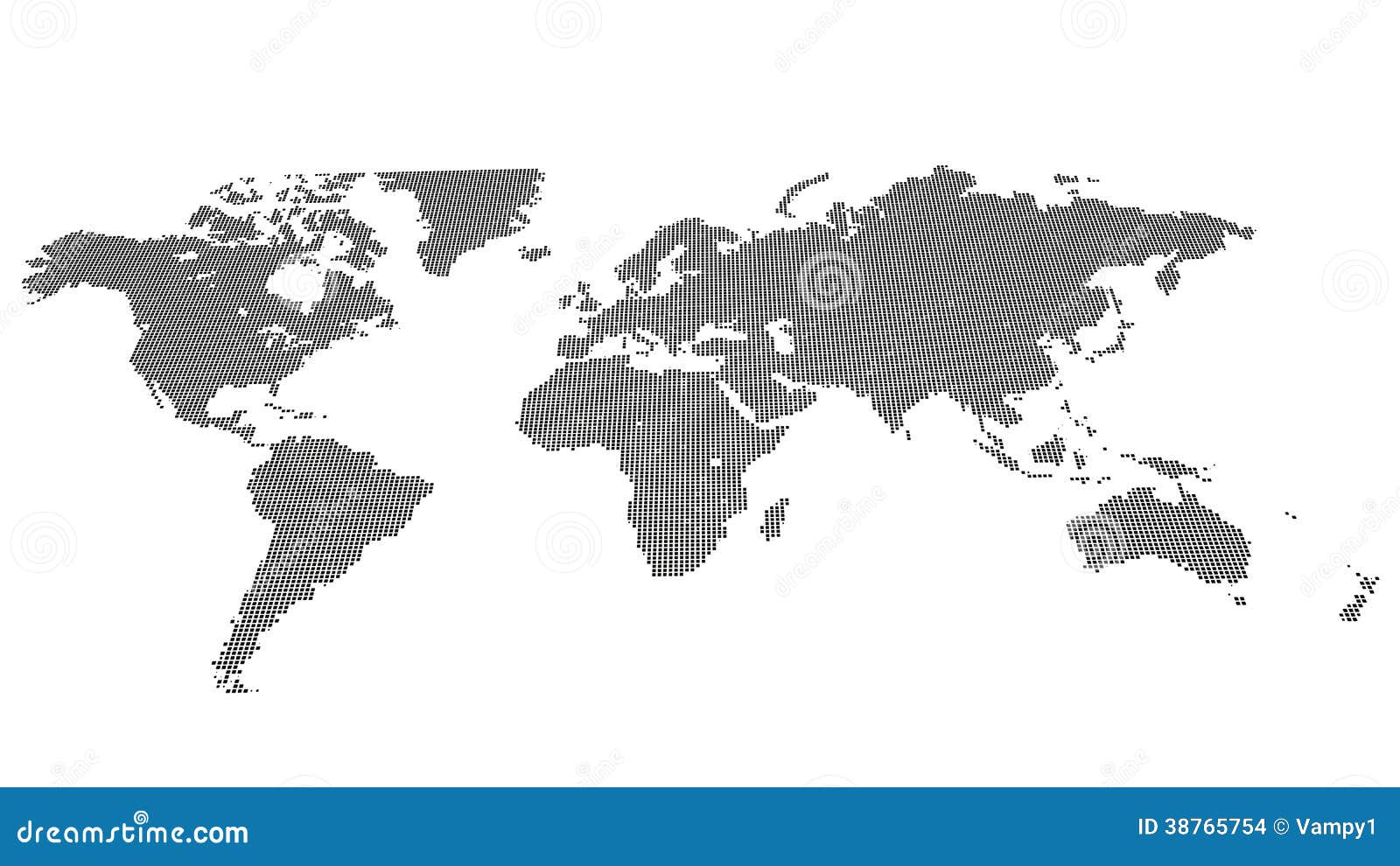 World Map, Stylized Squares Stock Illustration - Illustration of ...