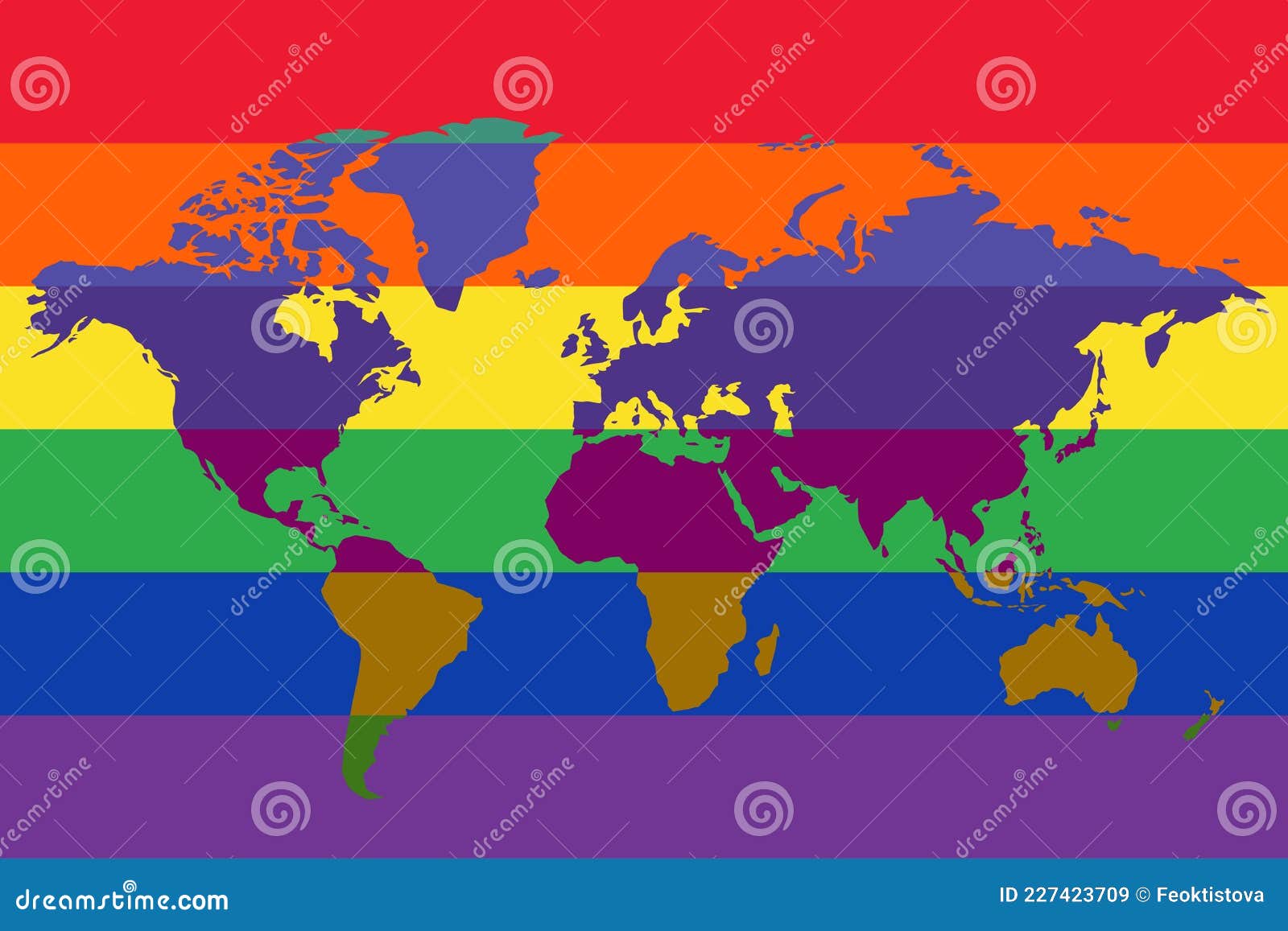 World Map Supporting Lgbt Community Vector Illustration. Vector Icon ...