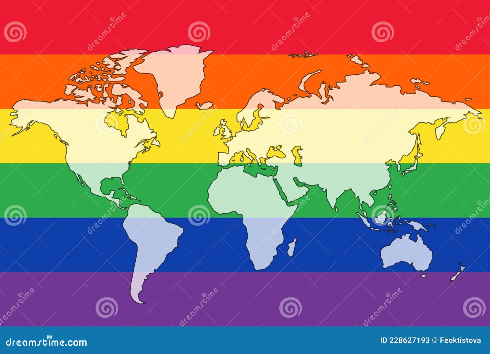 World Map Supporting Lgbt Community Vector Illustration. Vector Icon ...