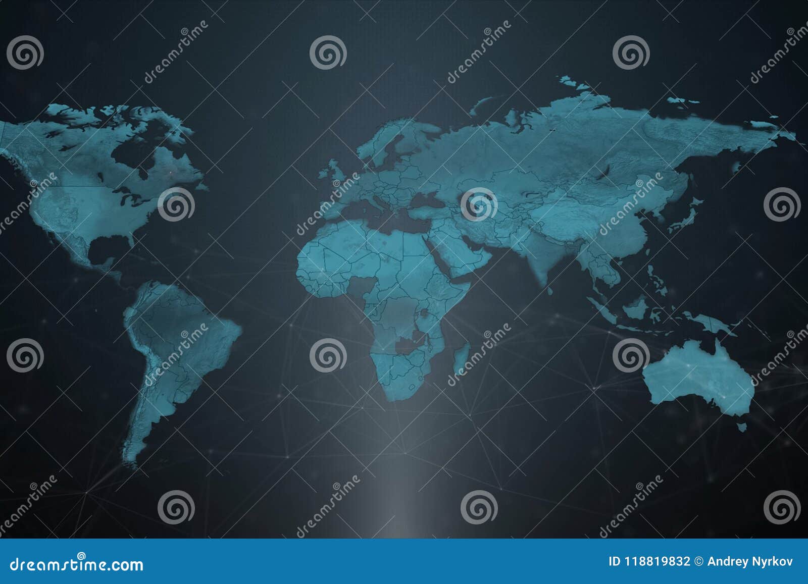 A World Map with Symbolic Locations of the Company`s Servers Stock ...