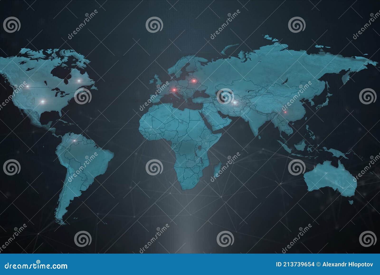 A World Map with Symbolic Locations of the Compan Stock Illustration ...