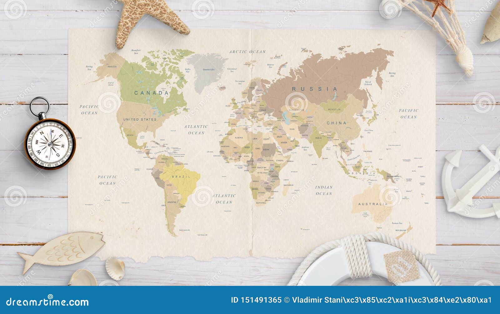 Compass Anchor Steering Wheel Stock Photo | CartoonDealer.com #107821464