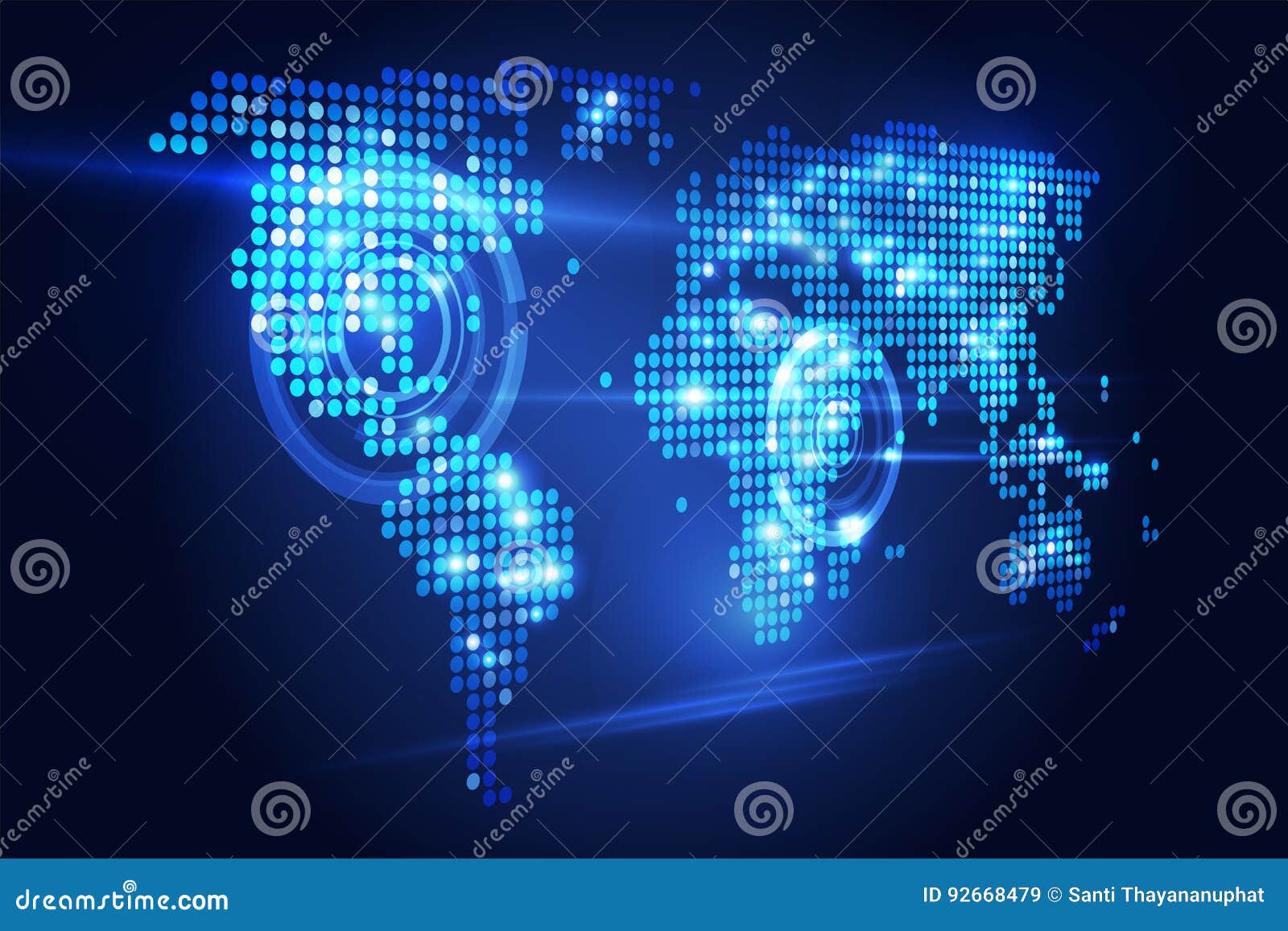 World map tech Perspective stock vector. Illustration of tech - 92668479
