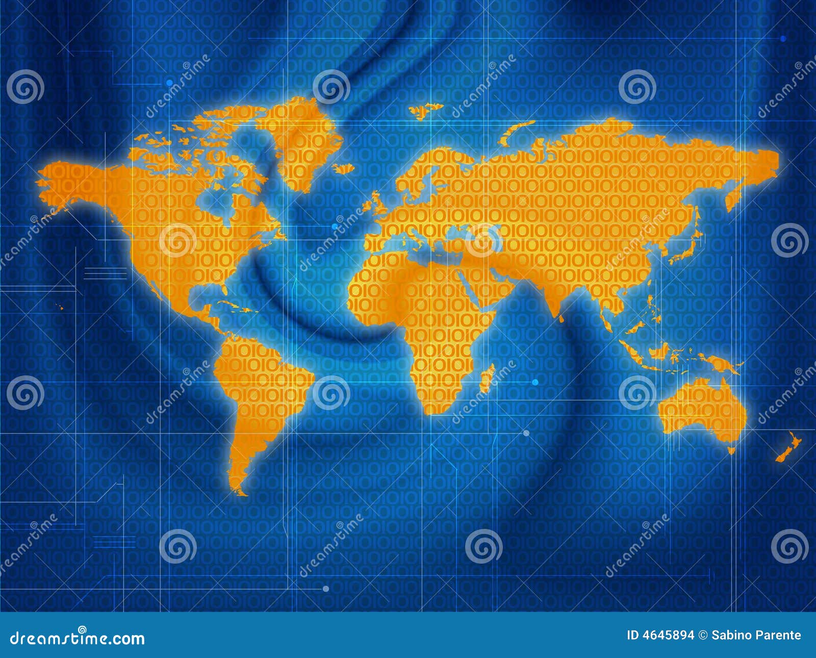World map techno stock illustration. Illustration of communication ...
