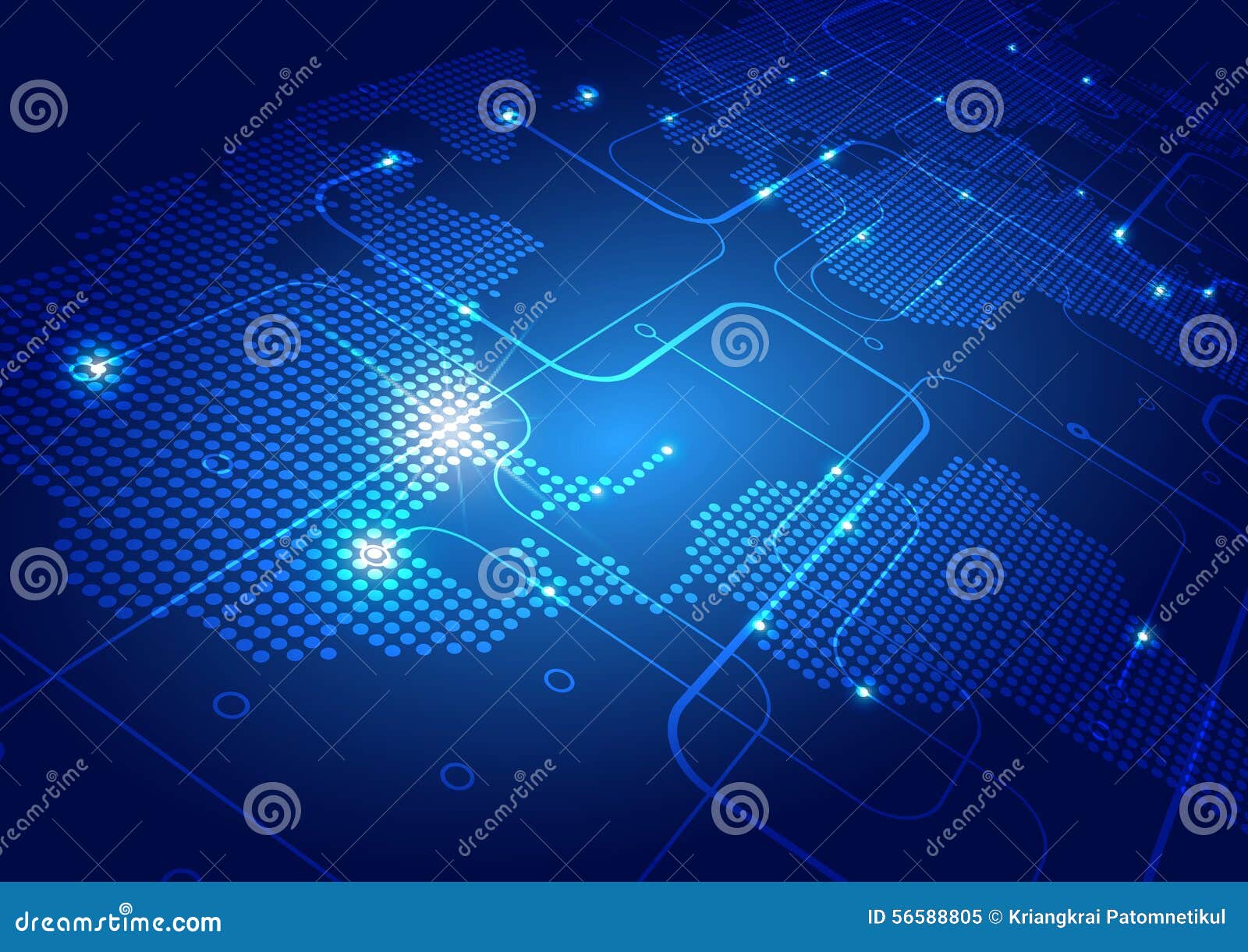 World Map with Technology Background Stock Illustration - Illustration ...