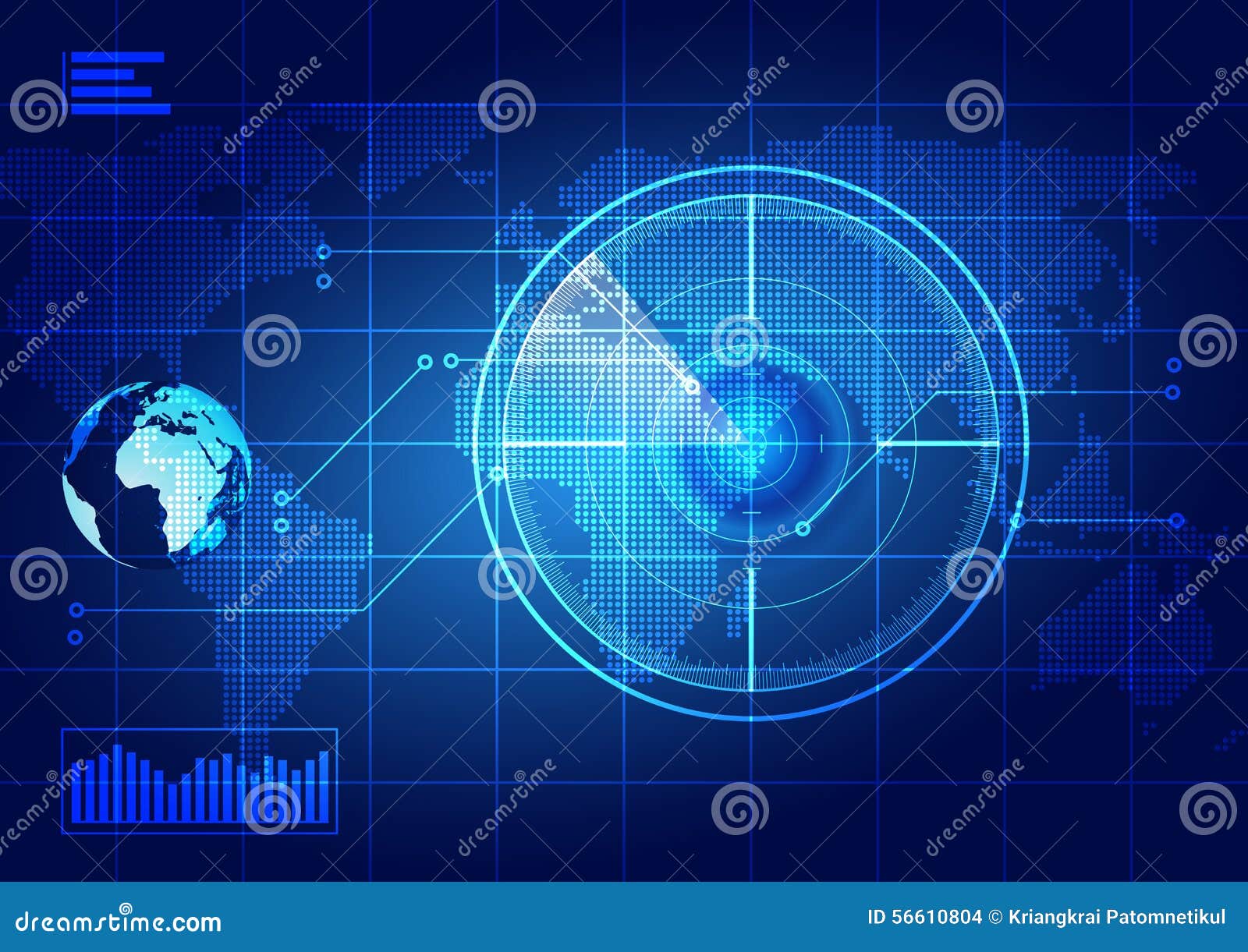 World Map with Technology Background Stock Vector - Illustration of ...