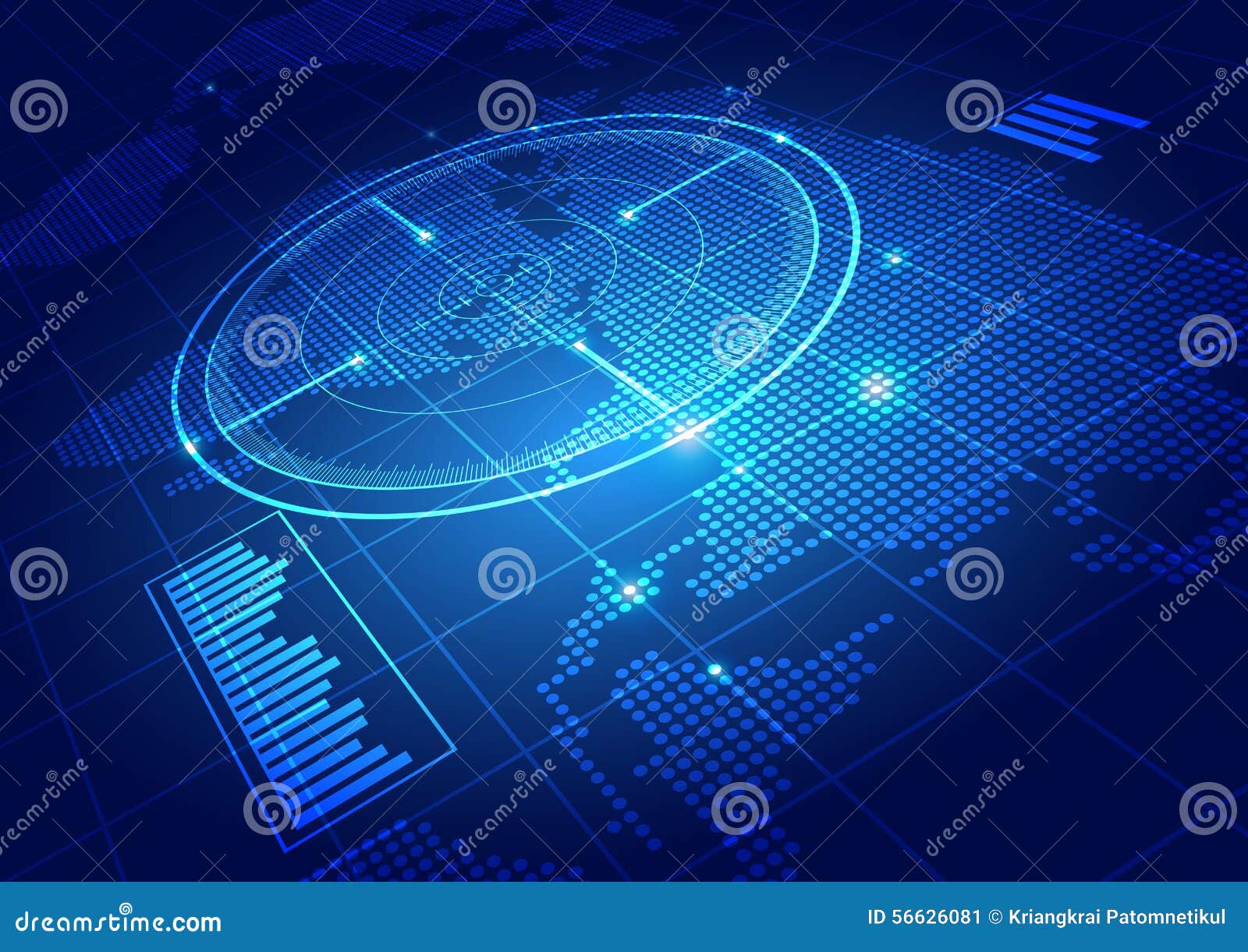 World Map with Technology Background Stock Vector - Illustration of ...