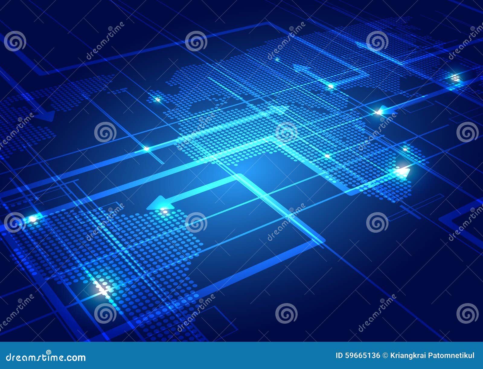 World Map with Technology Background Stock Vector - Illustration of ...