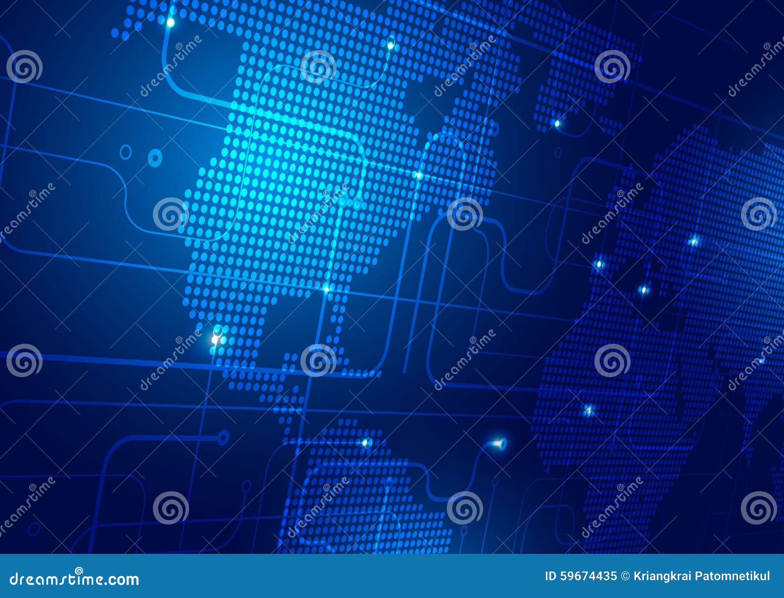 World Map with Technology Background Stock Vector - Illustration of ...
