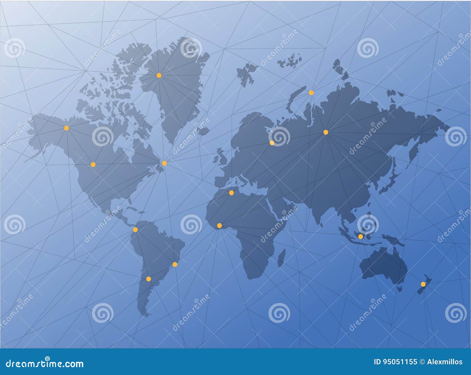 World Map Technology Network Diagram Link. Stock Illustration ...