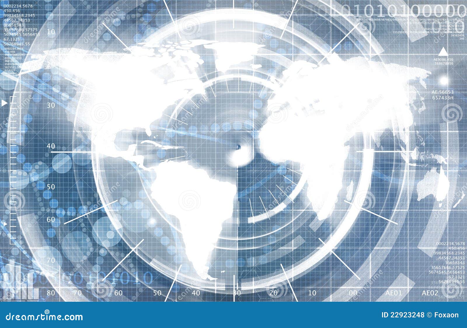 World map technology style stock illustration. Illustration of color ...