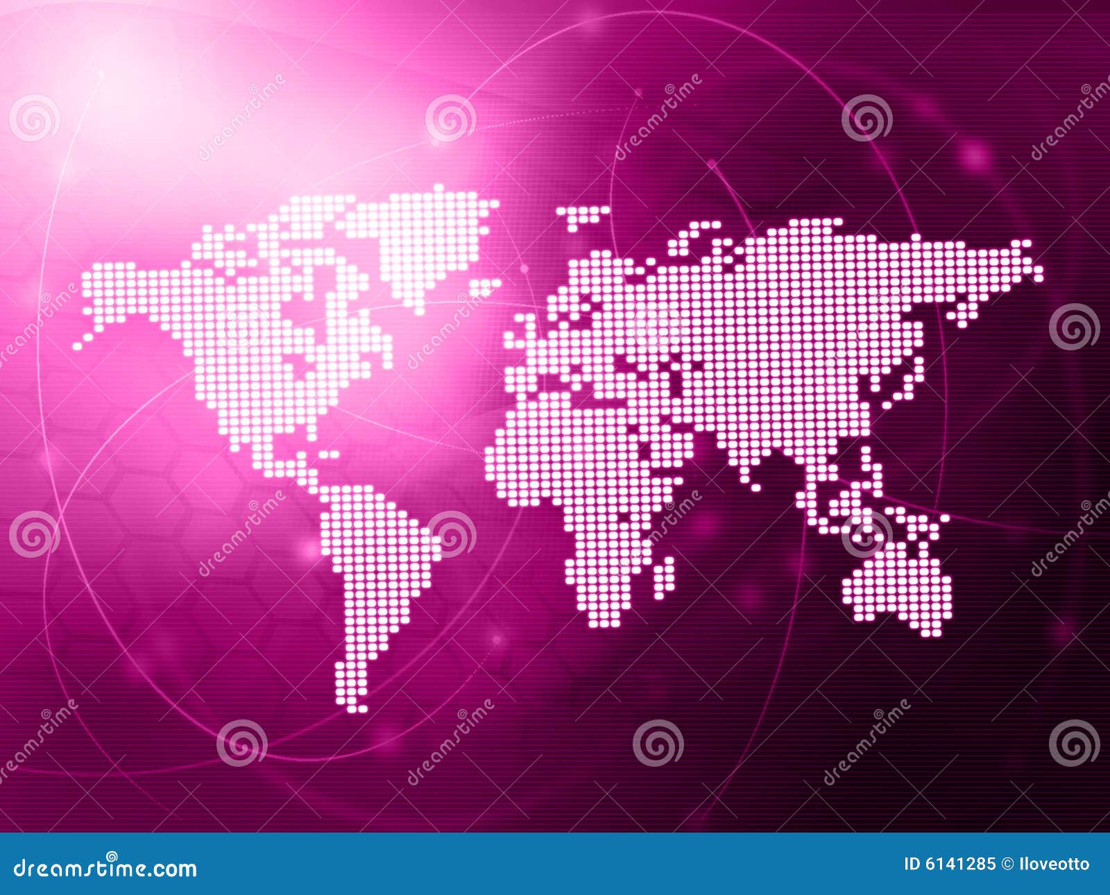 World map technology-style stock illustration. Illustration of concept ...