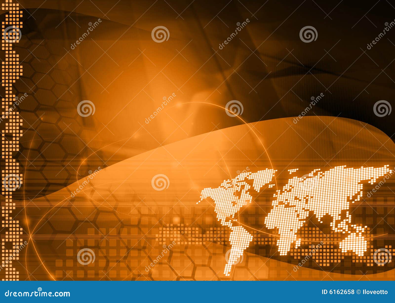 World map technology-style stock illustration. Illustration of science ...