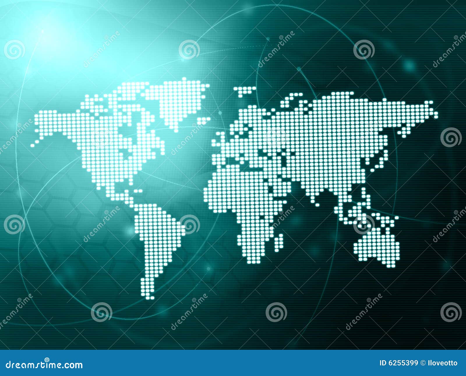 World map technology-style stock illustration. Illustration of network ...