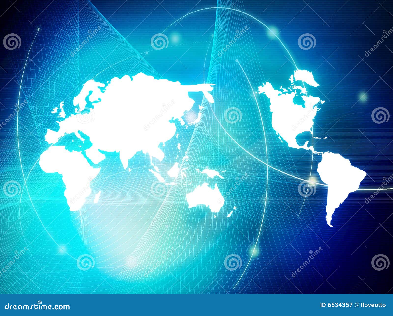 World map technology-style stock illustration. Illustration of ...