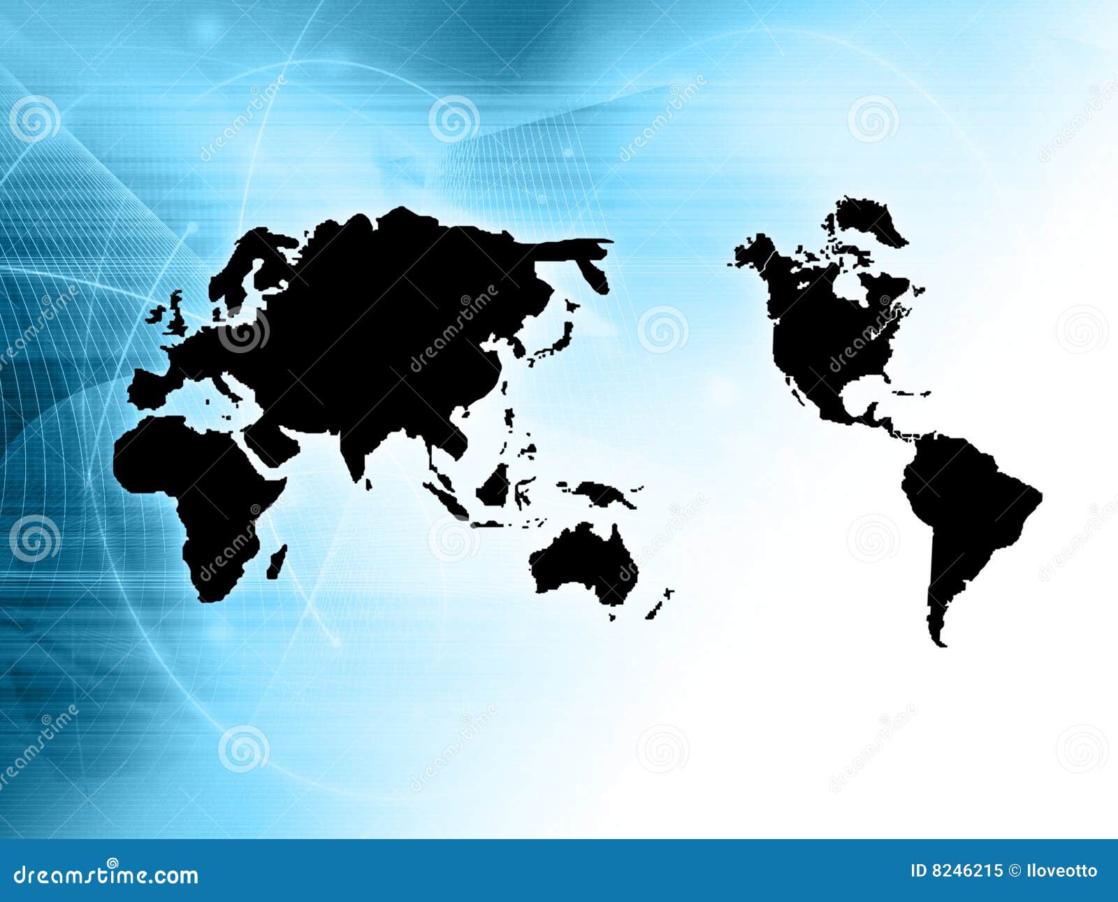 World map technology-style stock illustration. Illustration of england ...