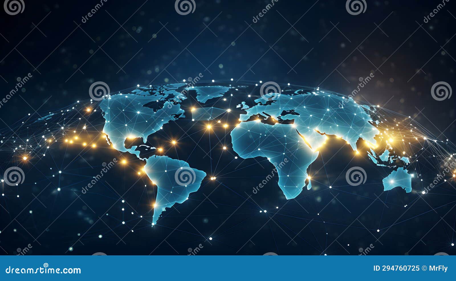 World Map Technology Style, Data Centers and Worldwide Network Stock ...