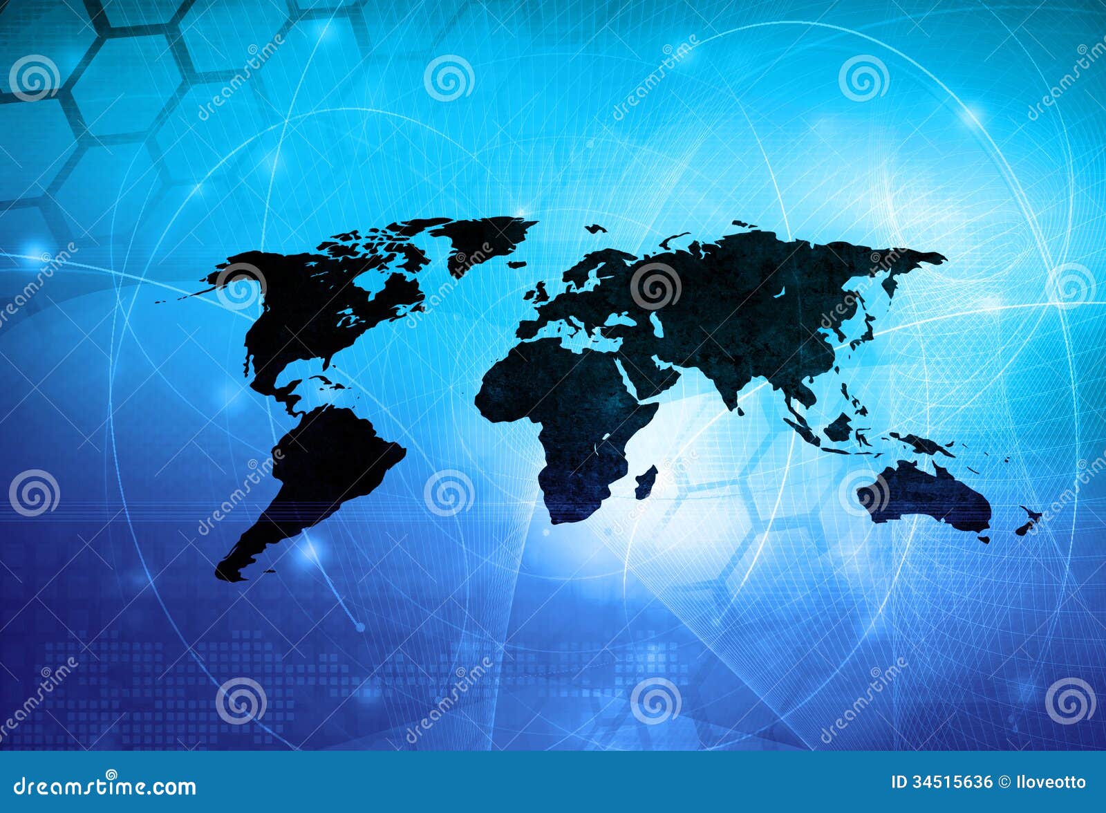 World map technology style stock illustration. Illustration of graphics ...