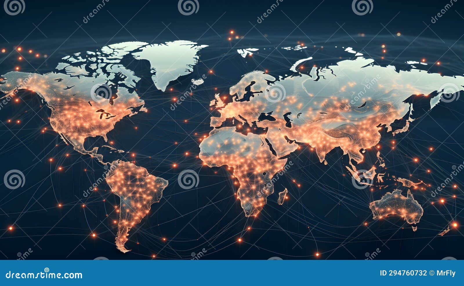 World Map Tecnology Style, Data Centers and Worldwide Network Stock Illustration - Illustration ...