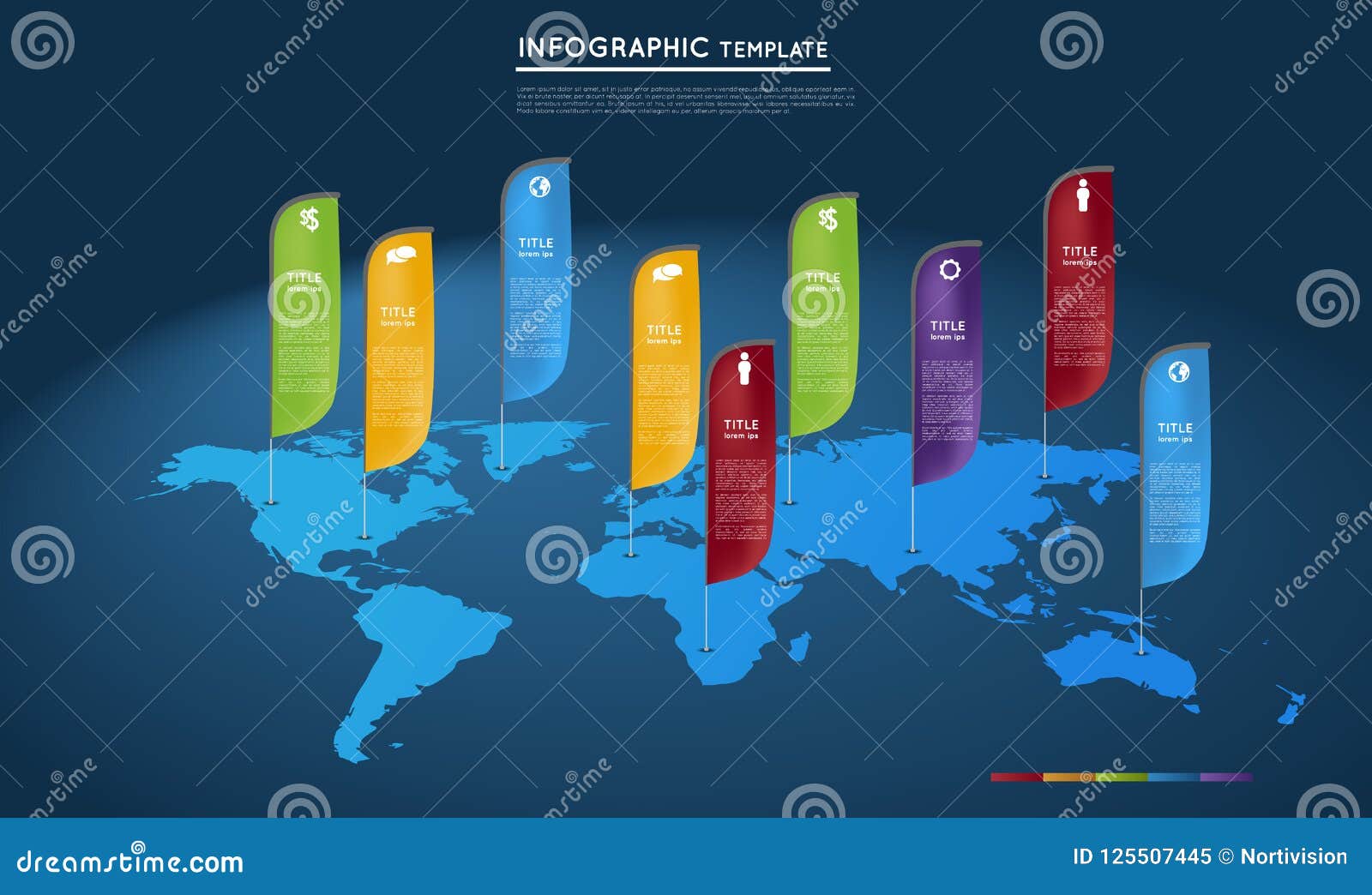 World infographic template stock vector. Illustration of global - 125507445