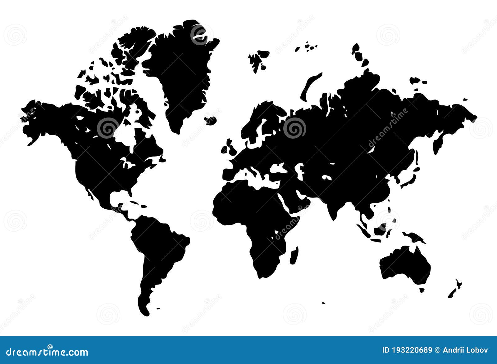 World Map Template on a White Background. Expanded Globe Design ...