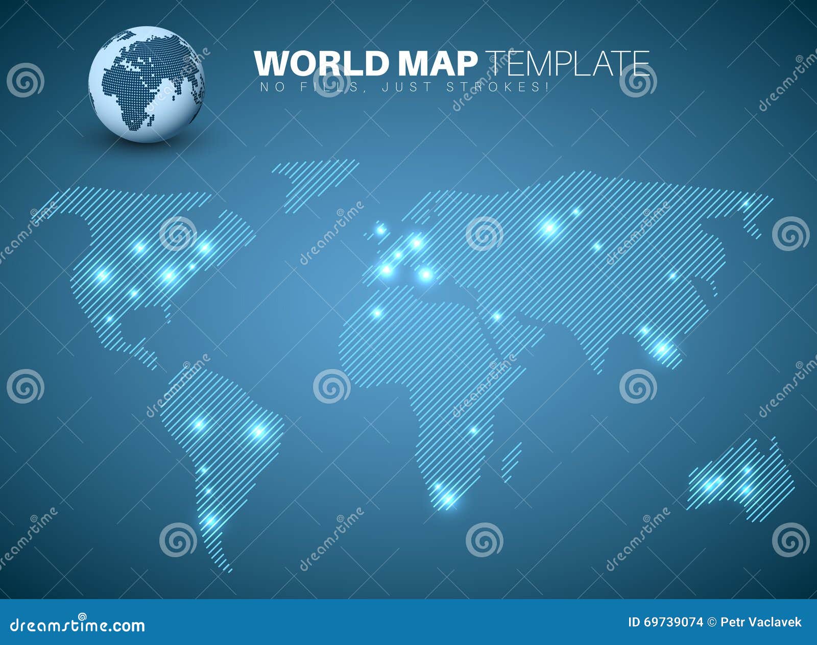 World Map Template for Your Infographics Reports Stock Vector ...