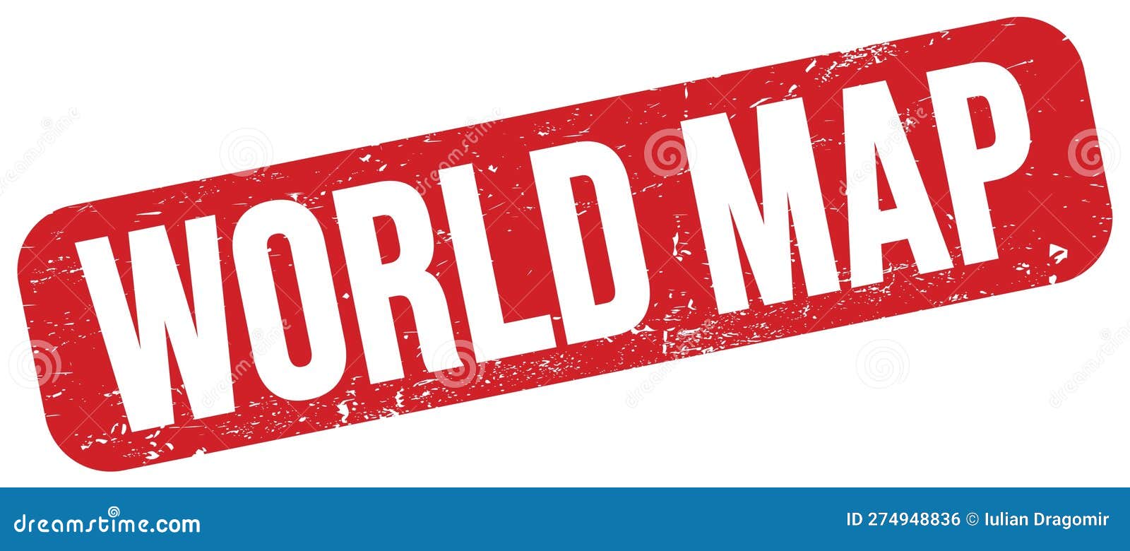 WORLD MAP Text on Red Grungy Stamp Sign Stock Illustration ...