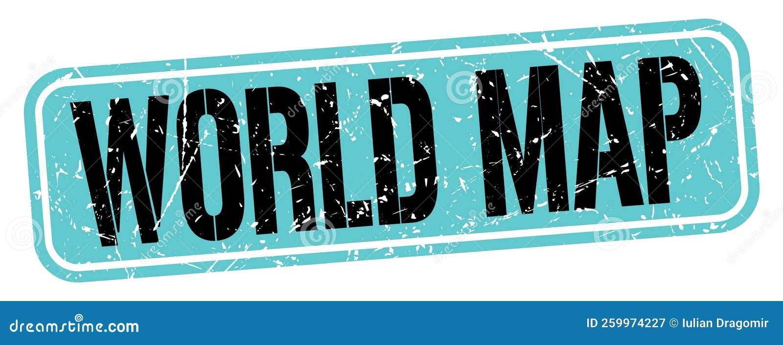 WORLD MAP Text Written on Blue-black Stamp Sign Stock Illustration ...