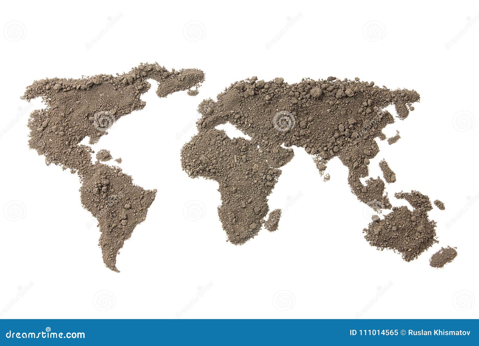 World Map with the Texture of the Soil on White Background Stock Image ...