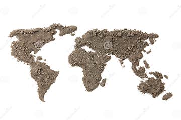 World Map with the Texture of the Soil on White Background Stock Image ...