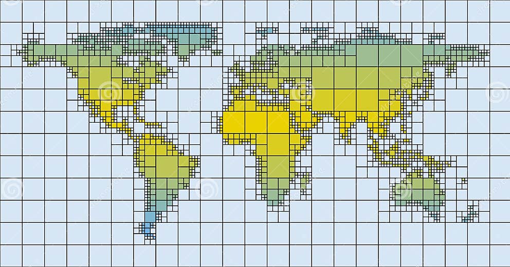 World Map Tile Earth Squares Puzzle Stock Illustration - Illustration ...