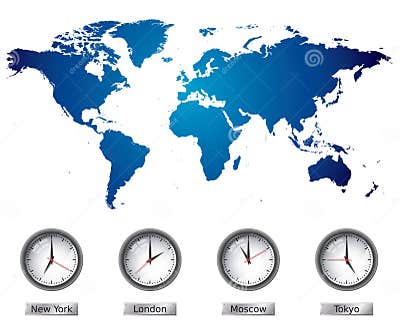 World Map with time zones stock vector. Illustration of sphere - 13096586