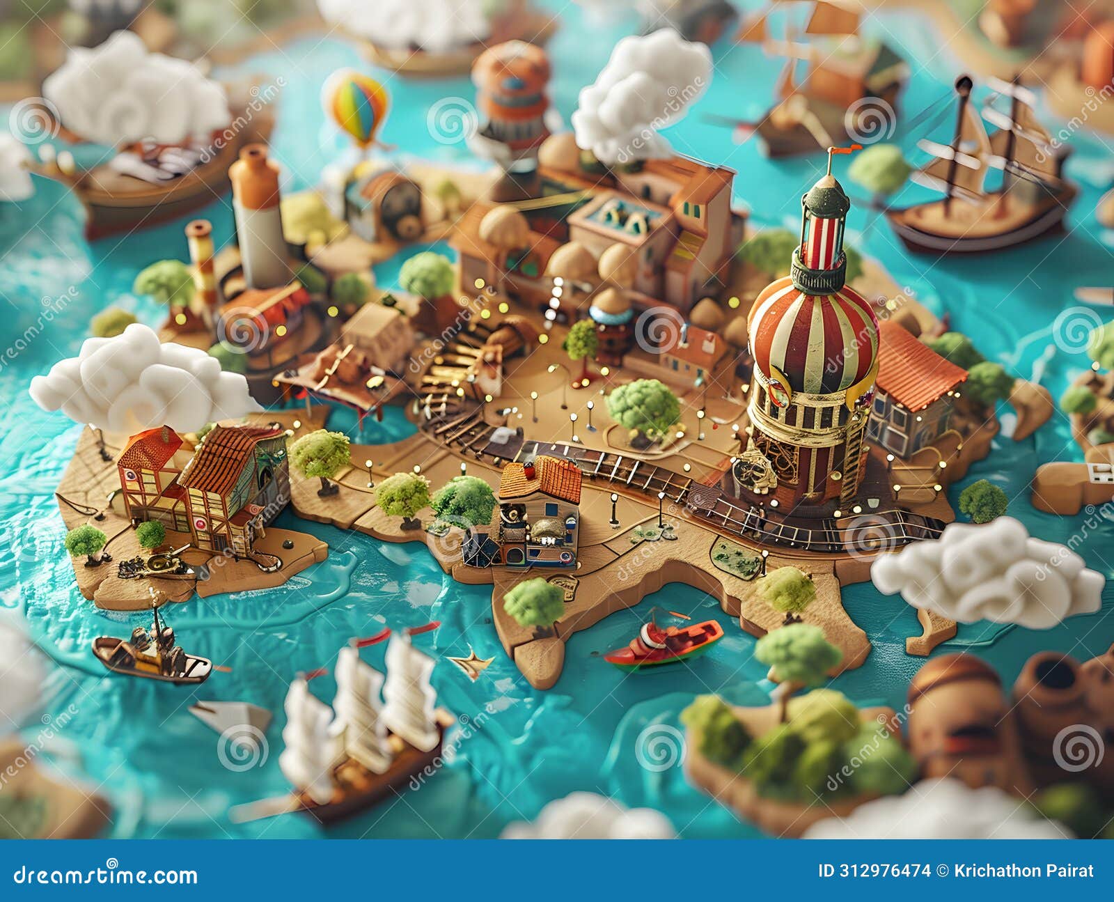 World Map with Toys Create Adventures and Trade Stock Illustration ...