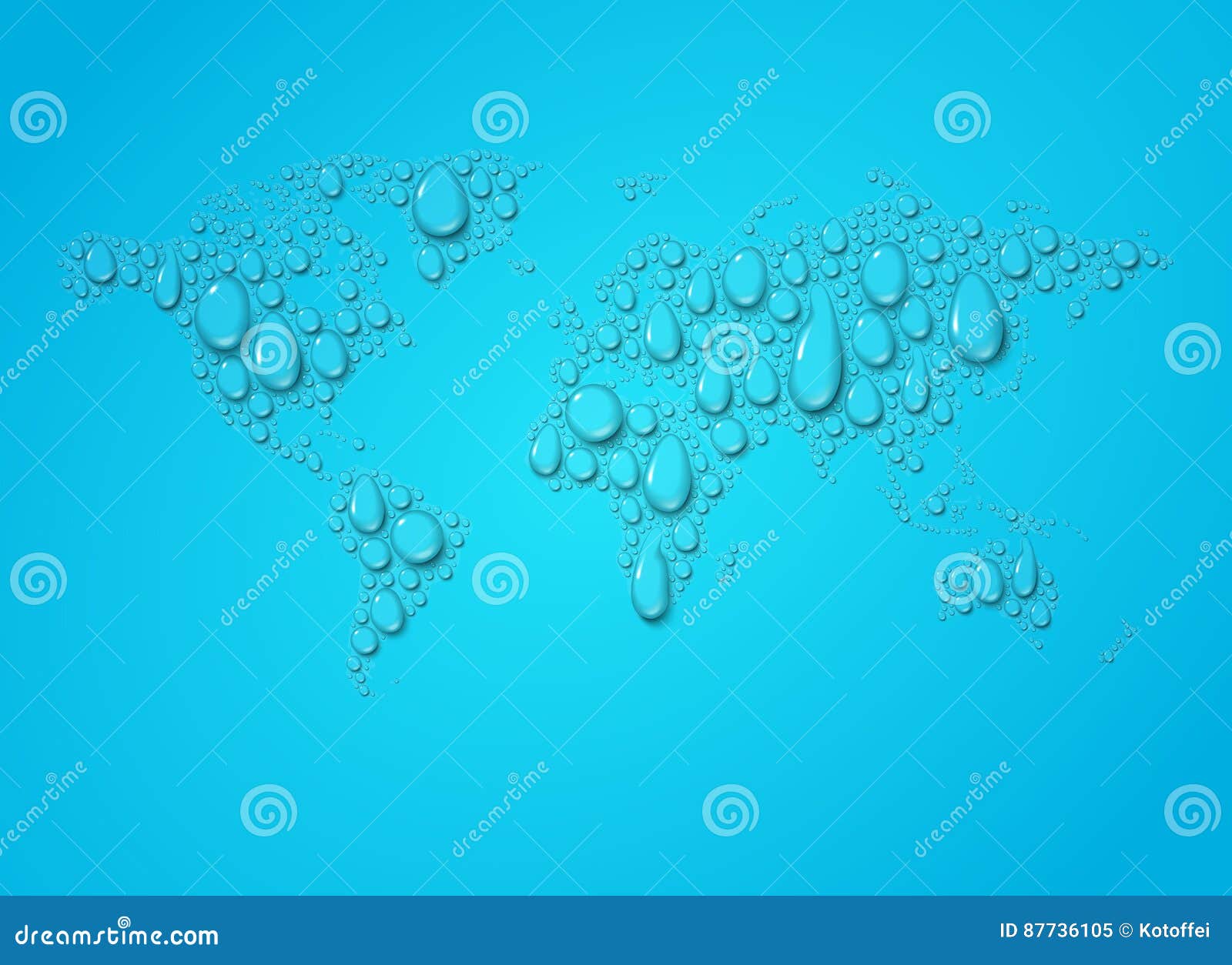 World Map from Transparent Water Drops Stock Vector - Illustration of ...