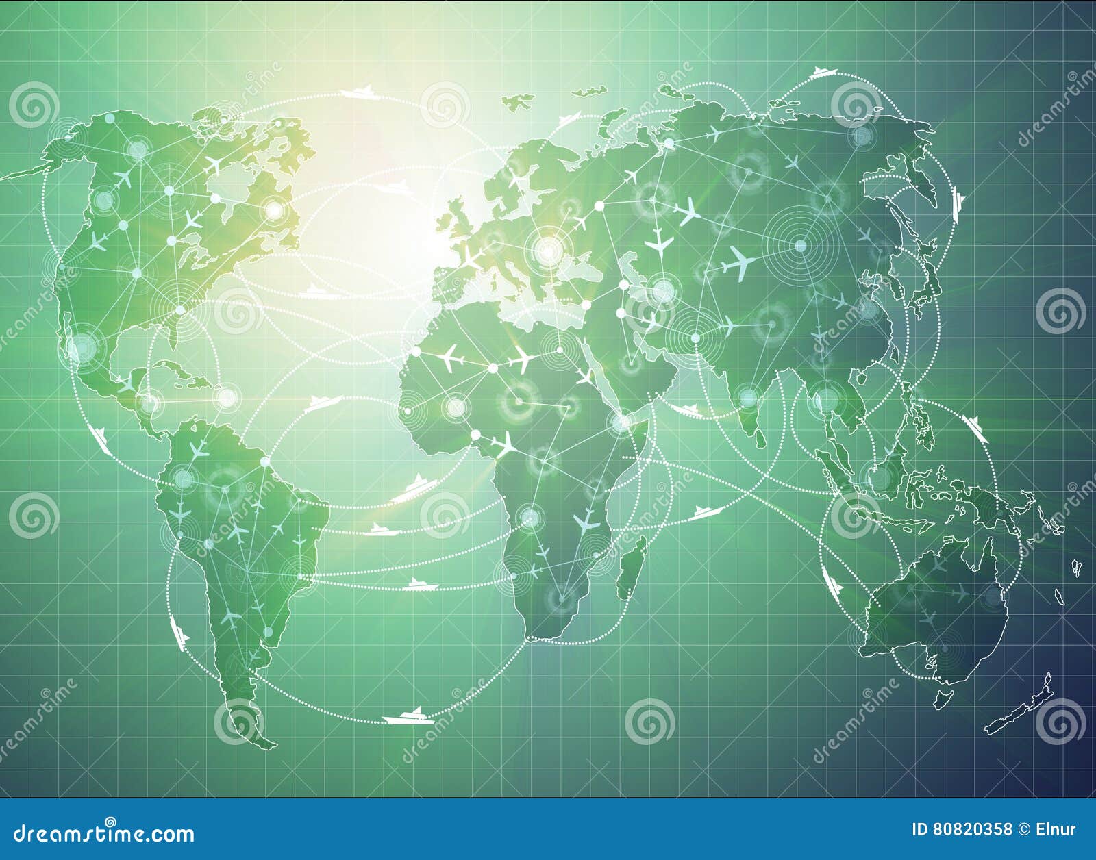 The World Map in Transportation Concept Stock Illustration ...