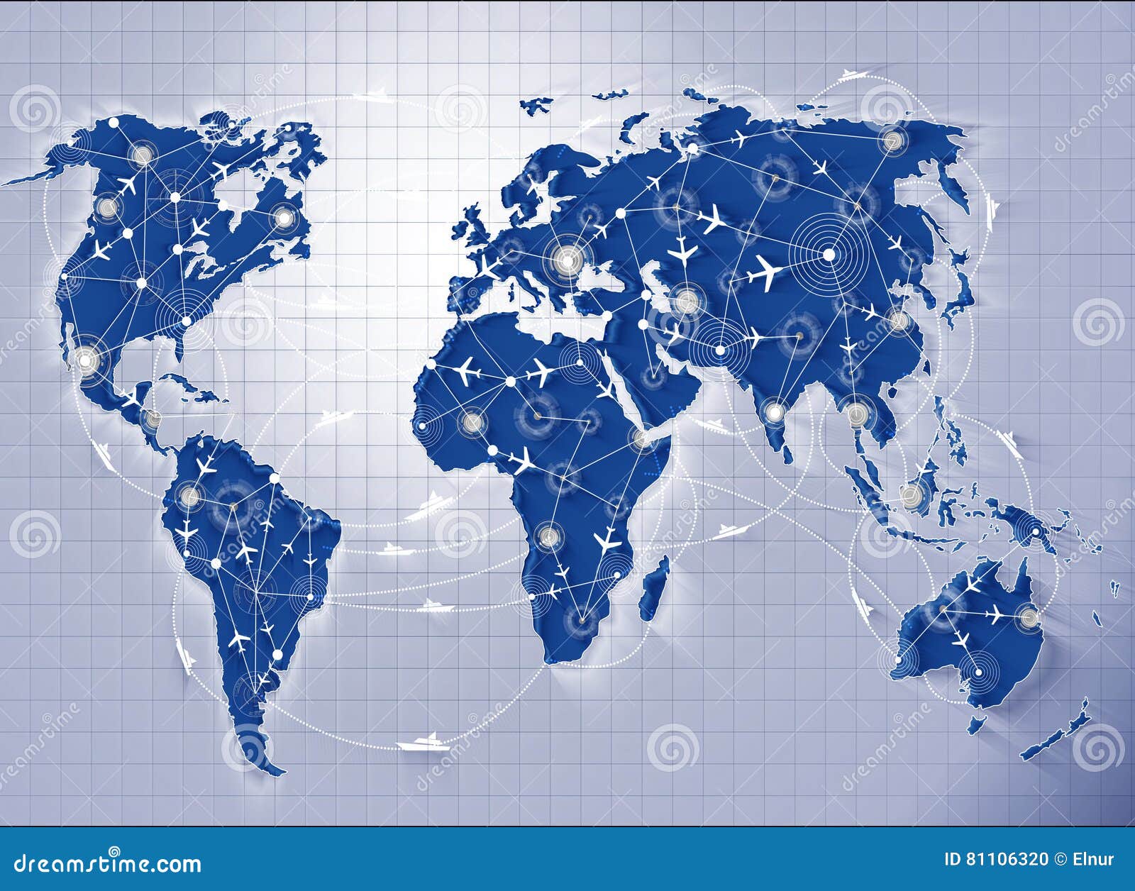The World Map in Transportation Concept Stock Illustration ...