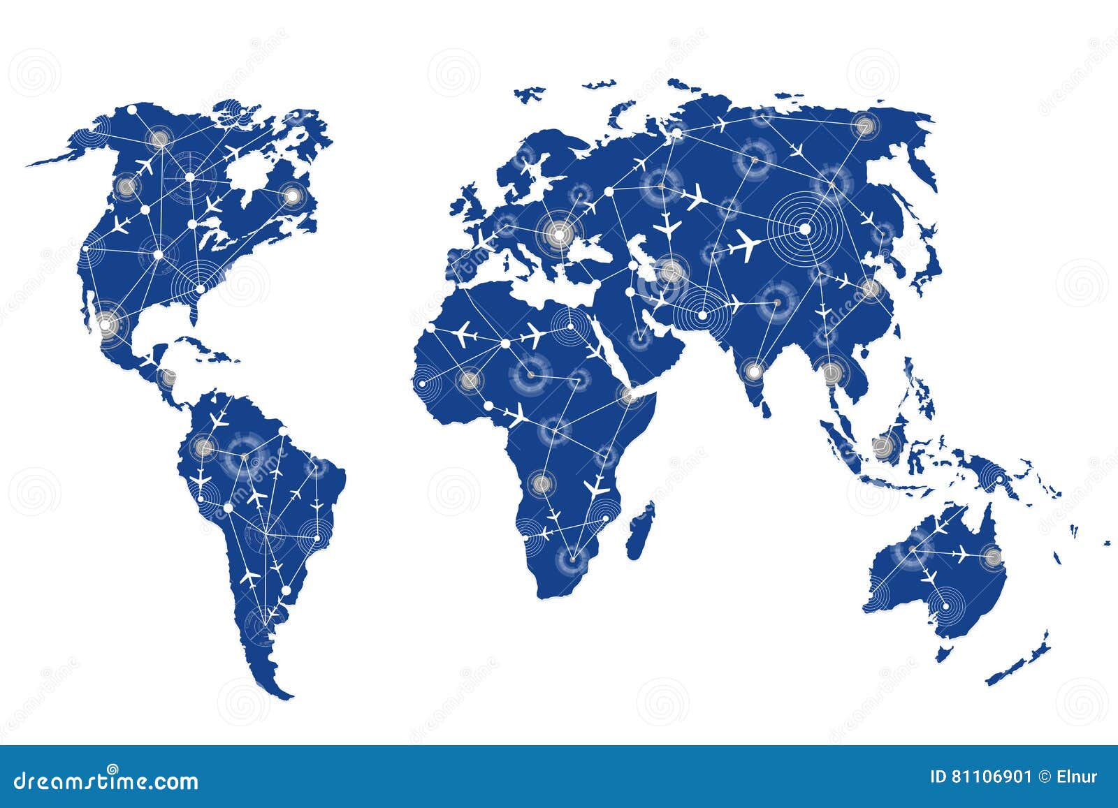 The World Map in Transportation Concept Stock Illustration ...