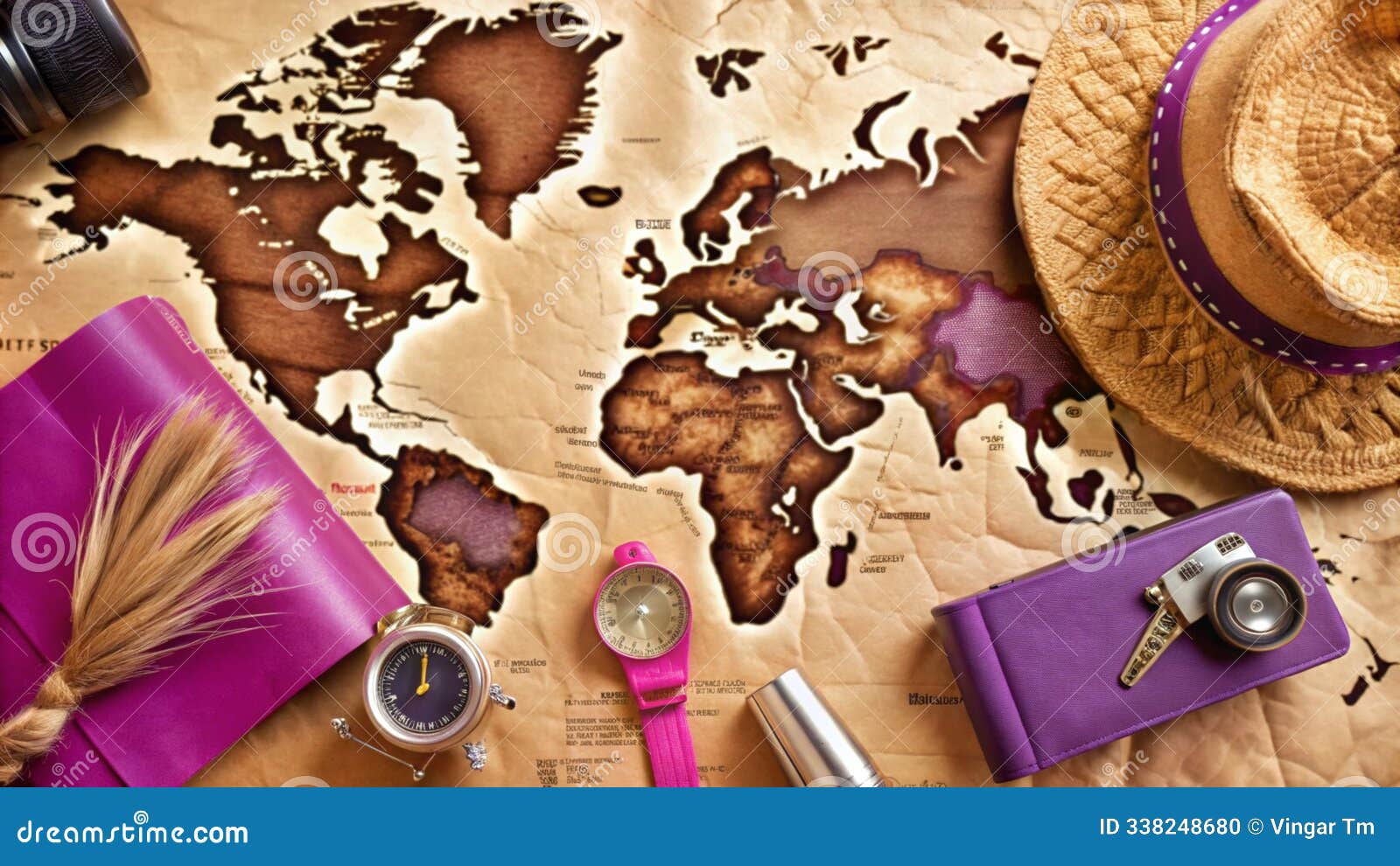 Camera Compass At The Map Royalty-Free Stock Photography ...