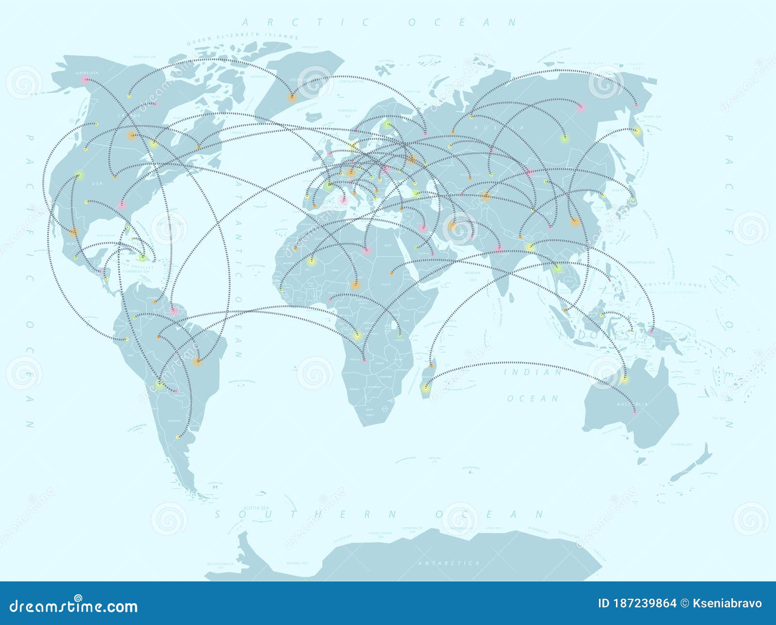 World map, travel location stock vector. Illustration of city - 187239864