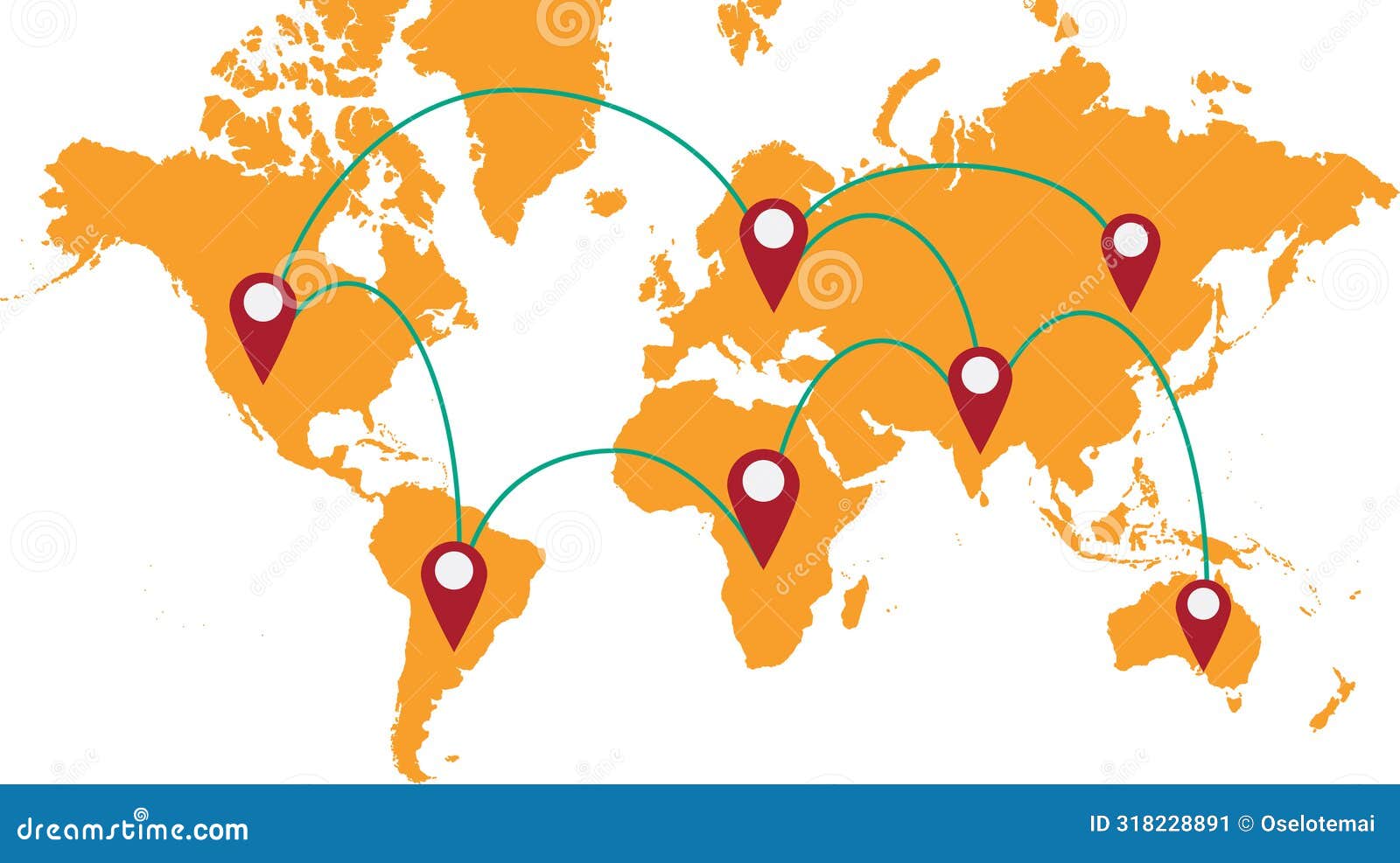 World Map and Travel To Various Destinations Around the World Stock ...