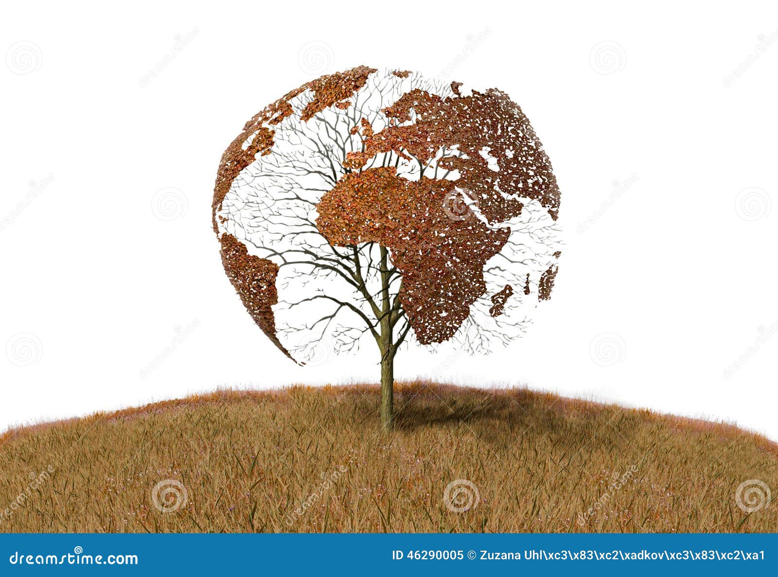World map on a tree stock illustration. Illustration of symbol - 46290005