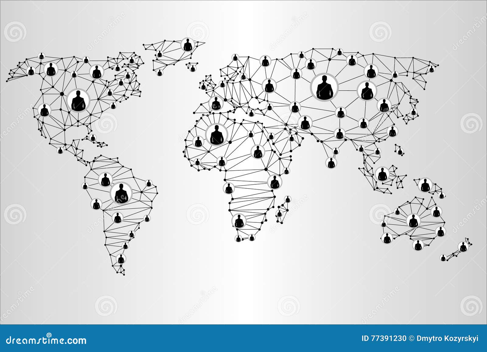 World Map in the Triangulation, Social, Business Stock Vector ...