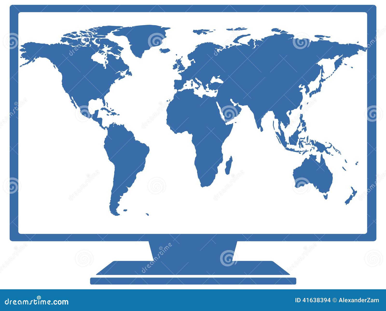 World map in TV stock vector. Illustration of geographical - 41638394