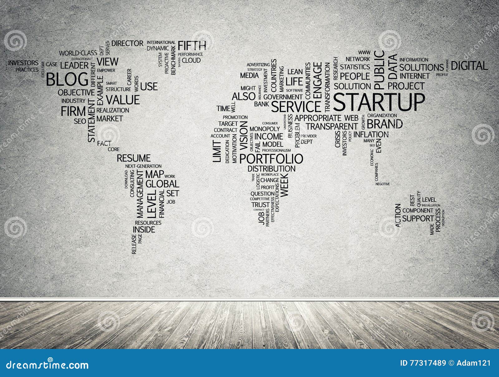 World map in typography stock image. Image of north, planet - 77317489
