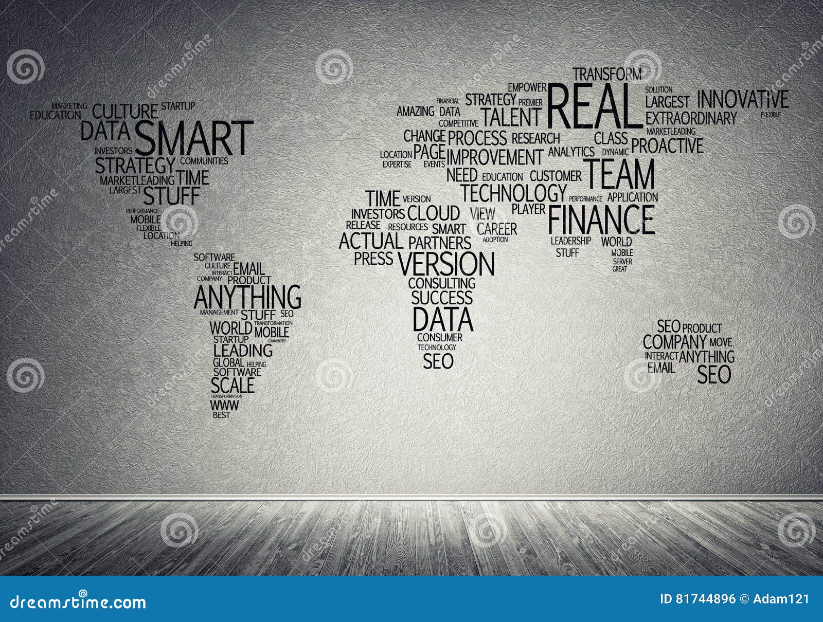 World map in typography stock photo. Image of south, text - 81744896