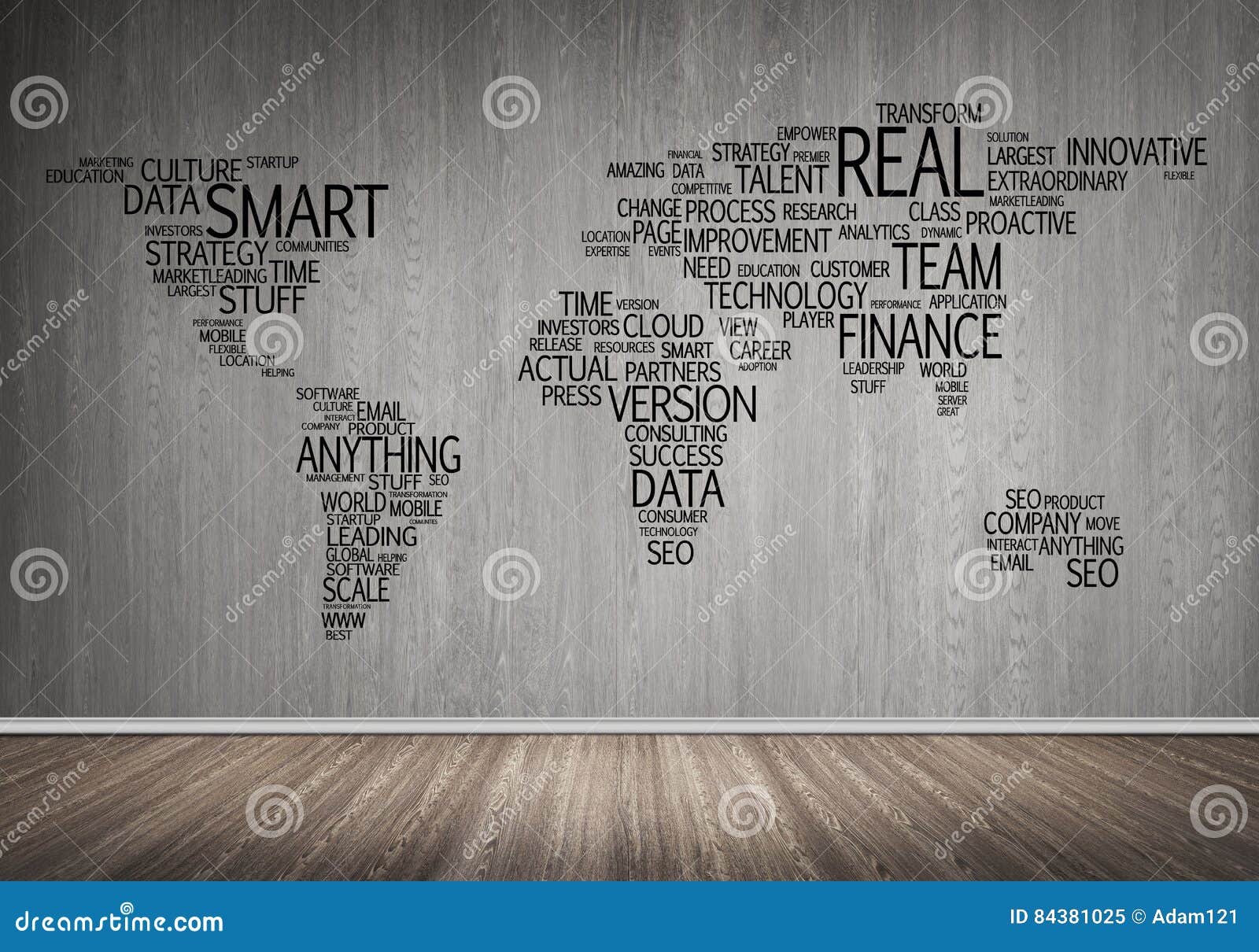 World map in typography stock illustration. Illustration of cartography ...
