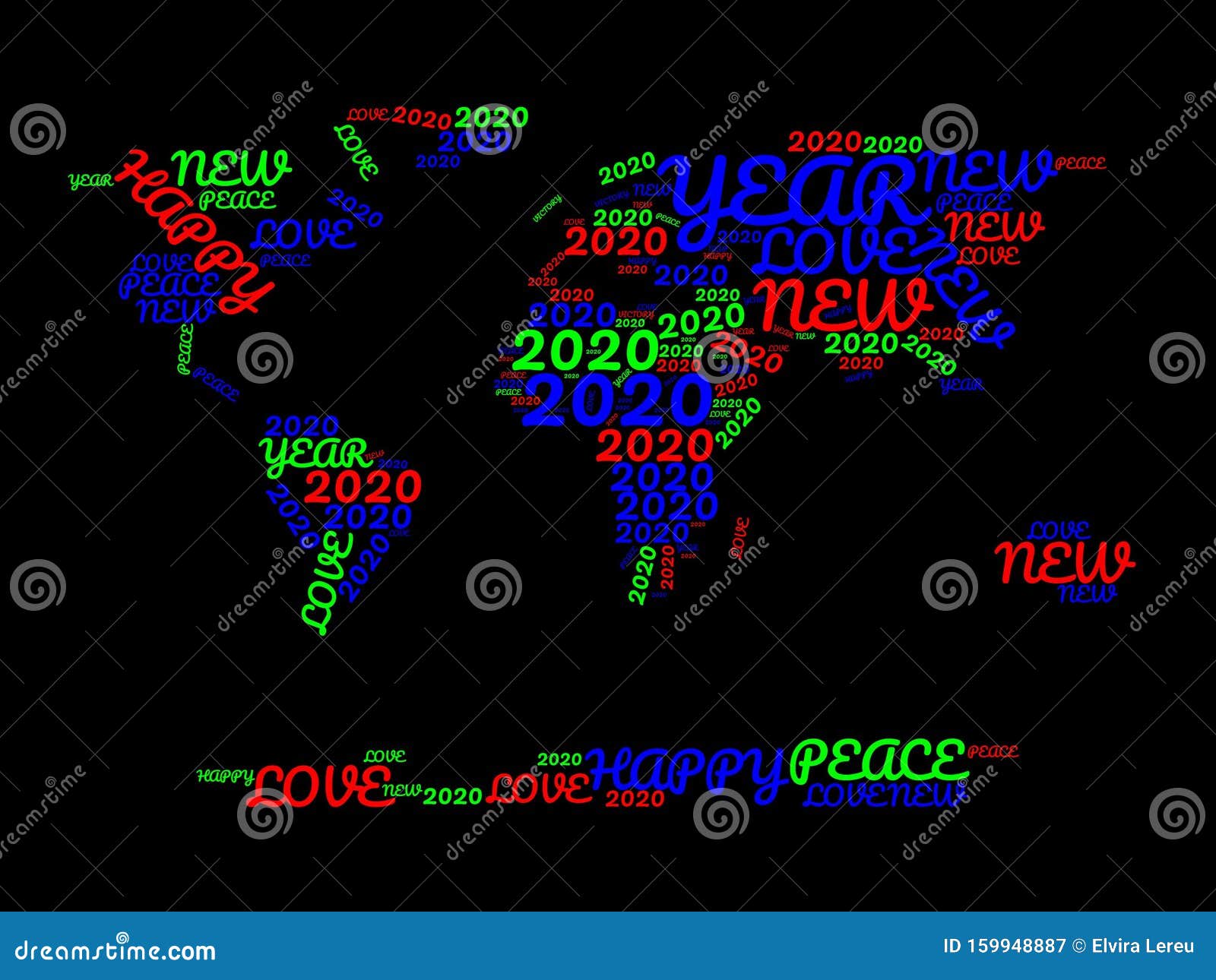 World Map in Typography Word Cloud 2020 Stock Illustration ...